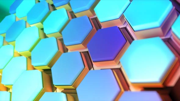 Hexagon 3D Landscape Background, Motion Graphics | VideoHive