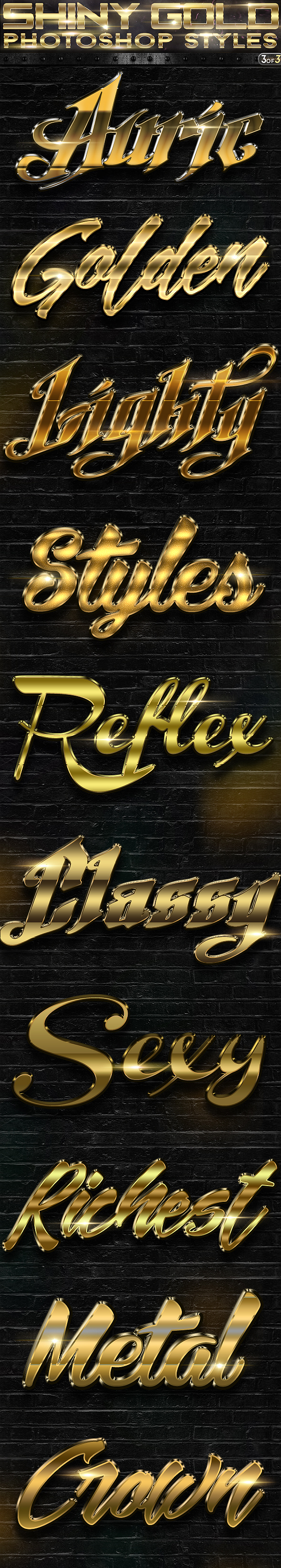 Shiny Gold Photoshop Styles [BUNDLE], Add-ons | GraphicRiver