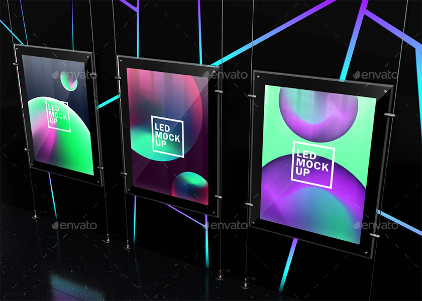 Indoor Led Poster Screens Mock-Ups, Graphics | GraphicRiver