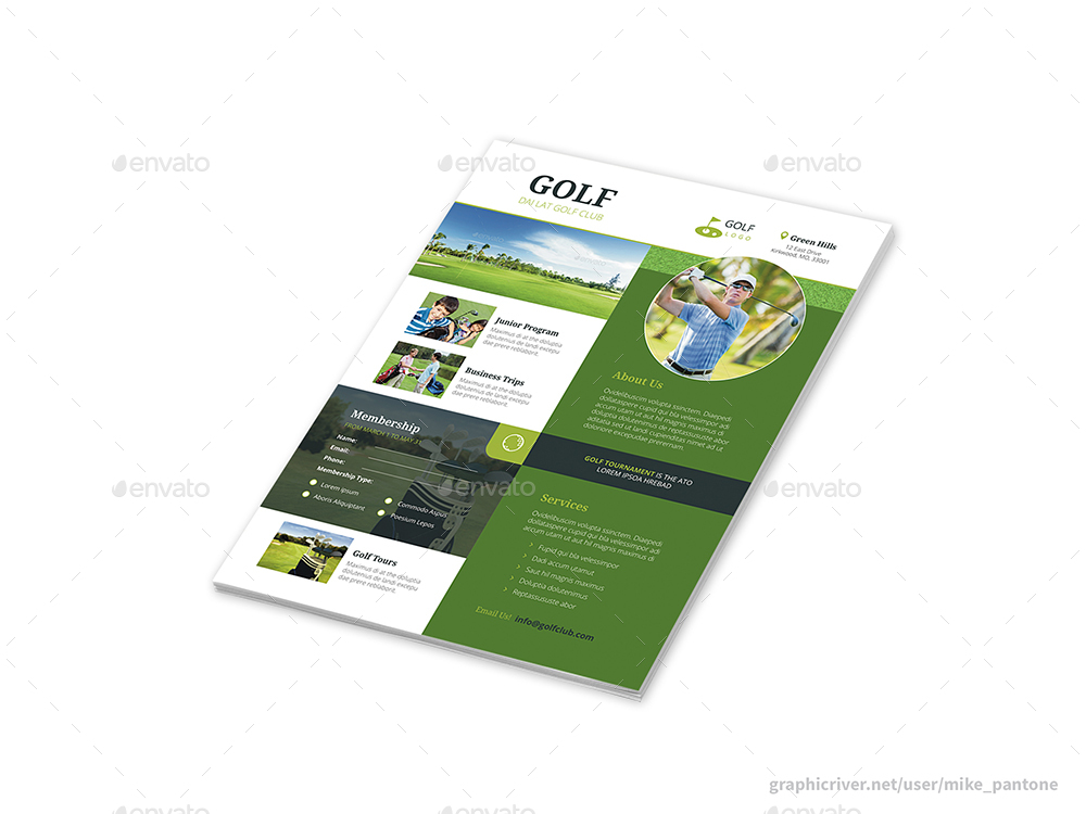 Golf Flyers 5 – 4 Options, Print Templates | GraphicRiver