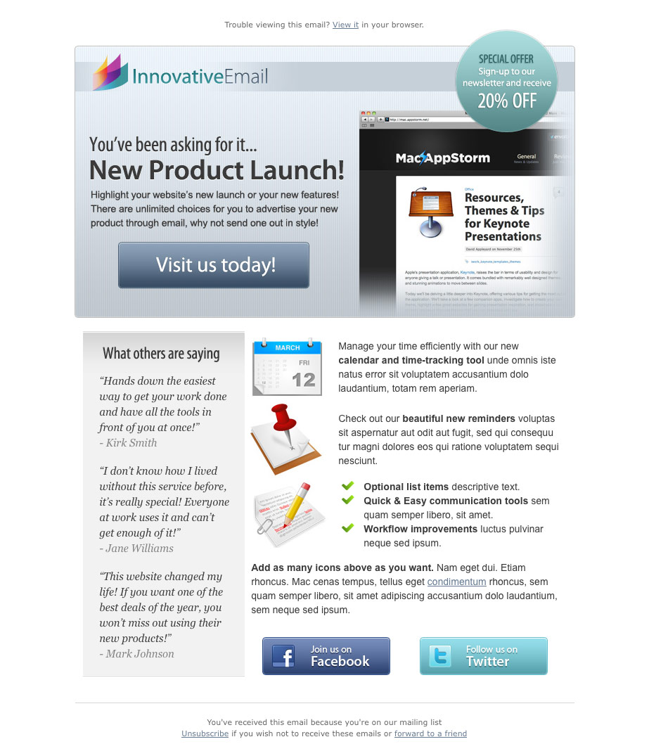 Innovative - Product Tour HTML Email Template by index2 | ThemeForest