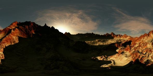 VR 360 Panorama of Mountains at Sunset, Motion Graphics | VideoHive