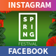 Spring Festival Facebook and Instagram Banners, Web Elements | GraphicRiver