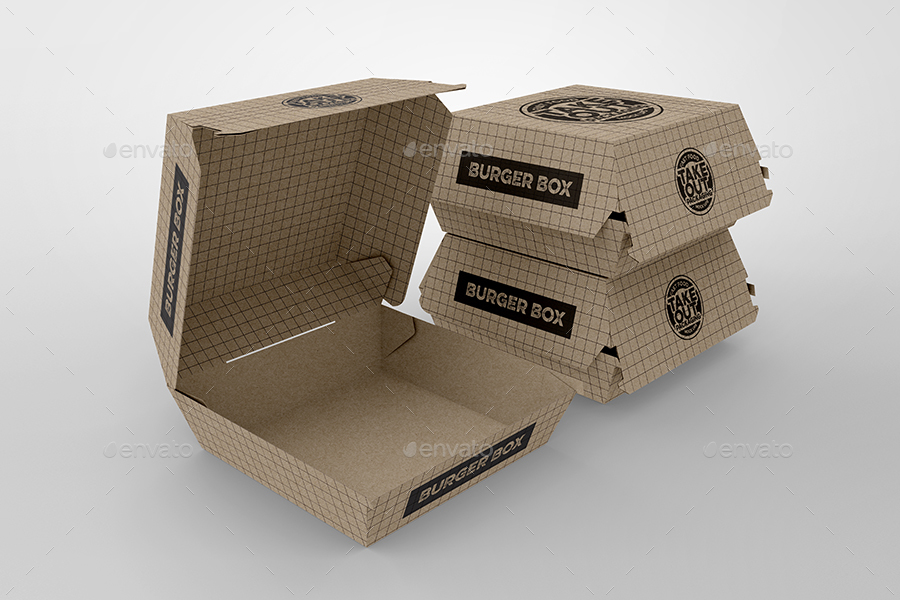 Burger Box Packaging Mock Up by incybautista | GraphicRiver