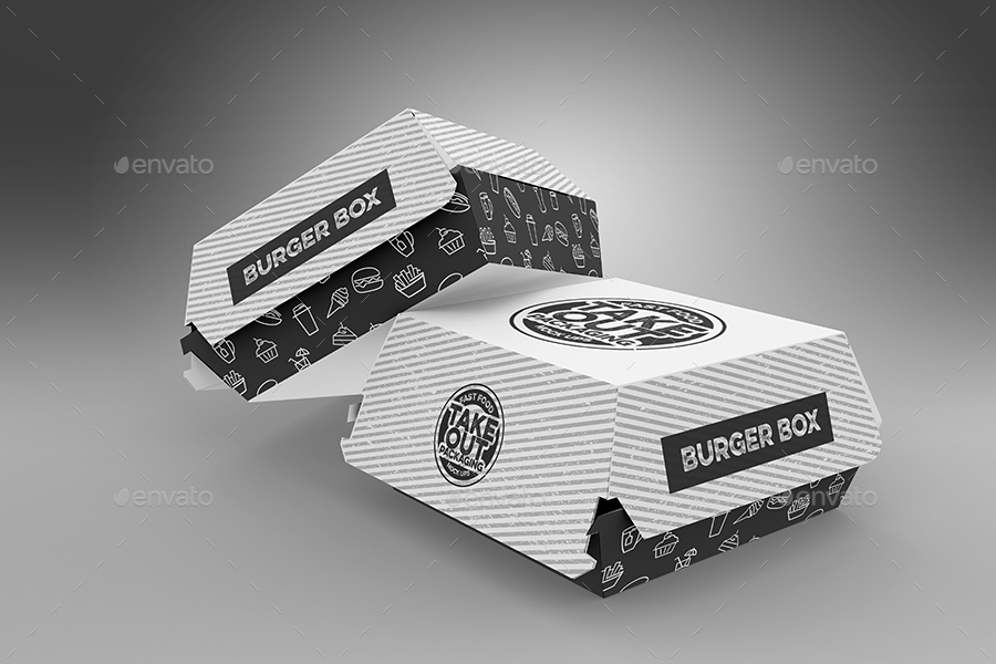 Burger Box Packaging Mock Up by incybautista | GraphicRiver