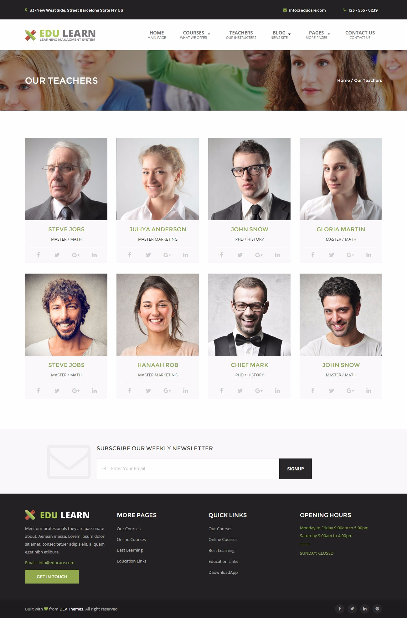 EduLearn - Education, School & Courses Muse Template by DEV-Themes