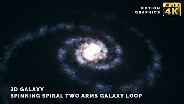 3D Galaxy | Spinning Spiral Two Arms Galaxy Loop by edum | VideoHive
