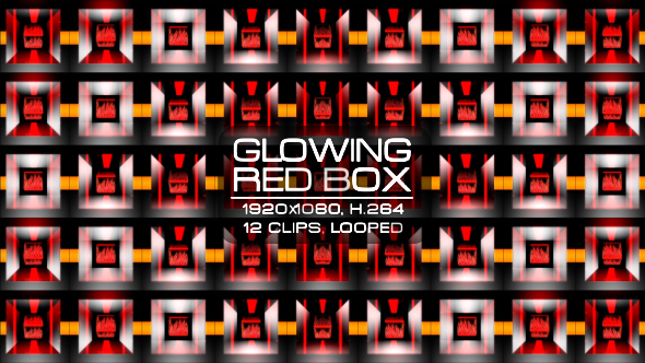 Glowing Red Box VJ Kit, Motion Graphics | VideoHive