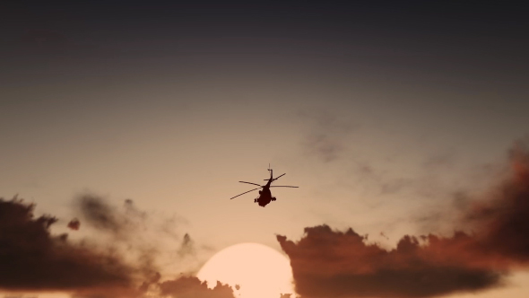 Military Helicopter - Sunset, Motion Graphics | VideoHive