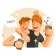 Two Friends Having Fun, Vectors | GraphicRiver