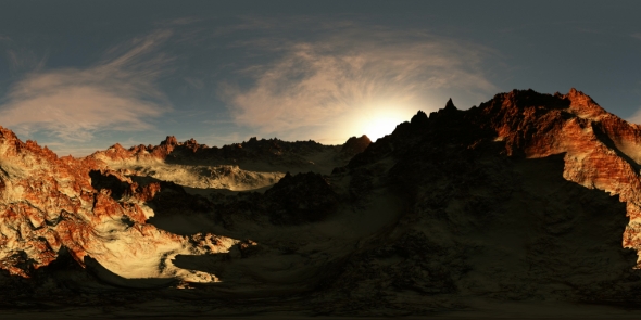 VR 360 Panorama of Mountains at Sunset, Motion Graphics | VideoHive