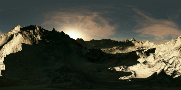 VR 360 Panorama of Mountains at Sunset, Motion Graphics | VideoHive