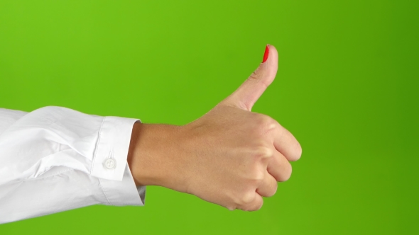 Thumb Up and Then Thumb Down. Woman Hand, Sign Language, Stock Footage
