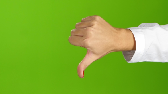 Woman Hand, Sign Language. Thumb Down and Then Thumb Up, Stock Footage