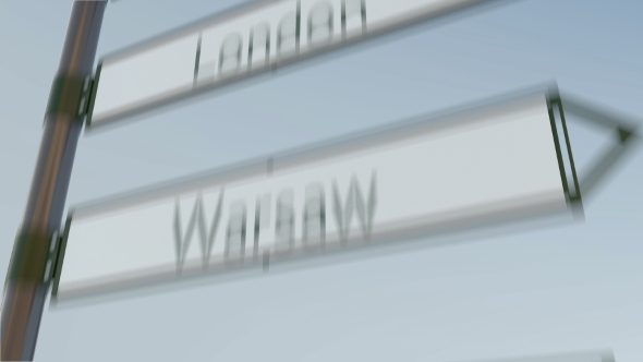 Rome Direction Sign on Road Signpost with European Cities Captions ...