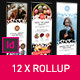 Rollup Stand Banner Display Bubble 12x Indesign Template, Print Templates