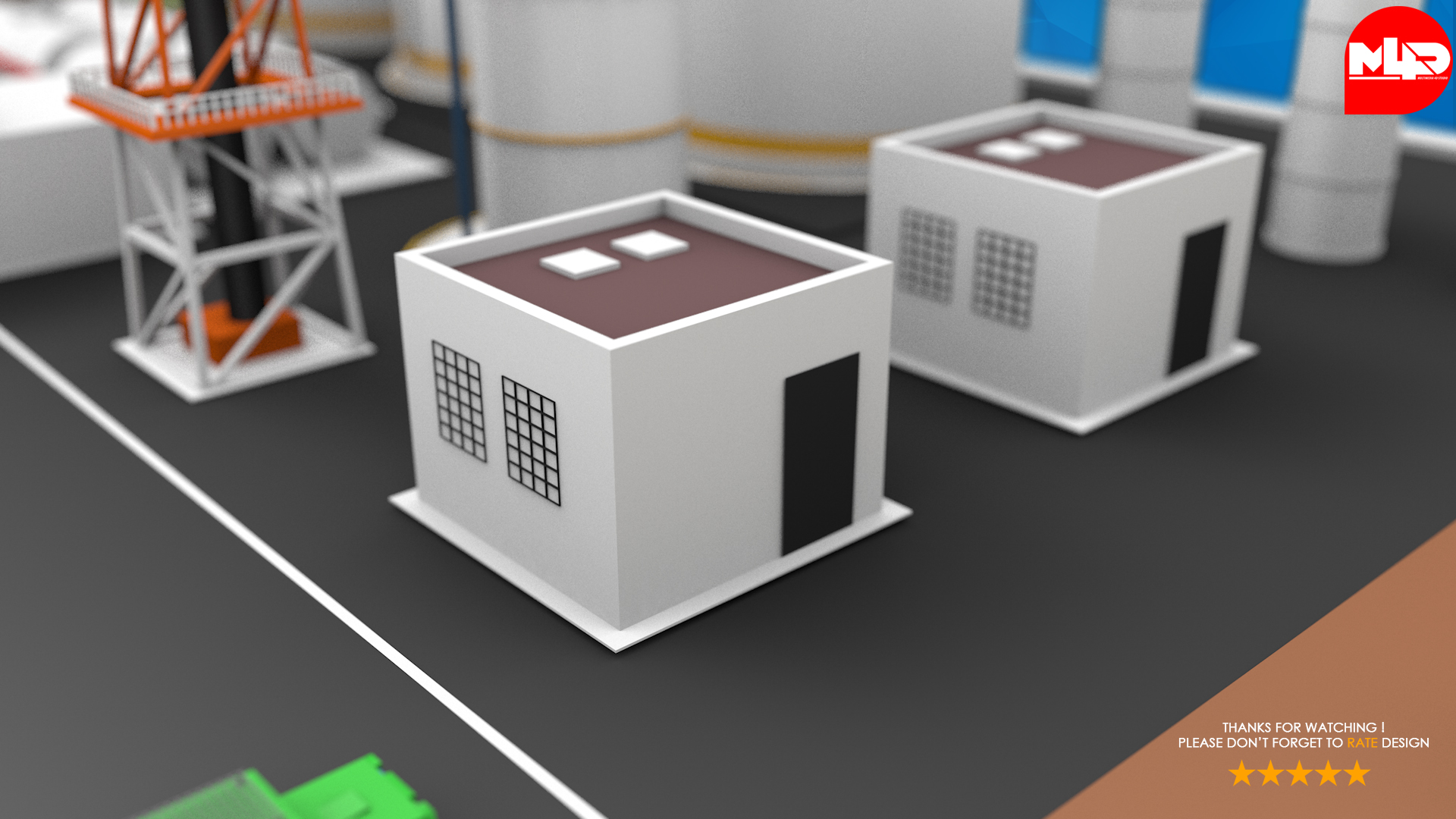 Low Poly Oil Field Plant with Oil Pumps by multimedia4d | 3DOcean