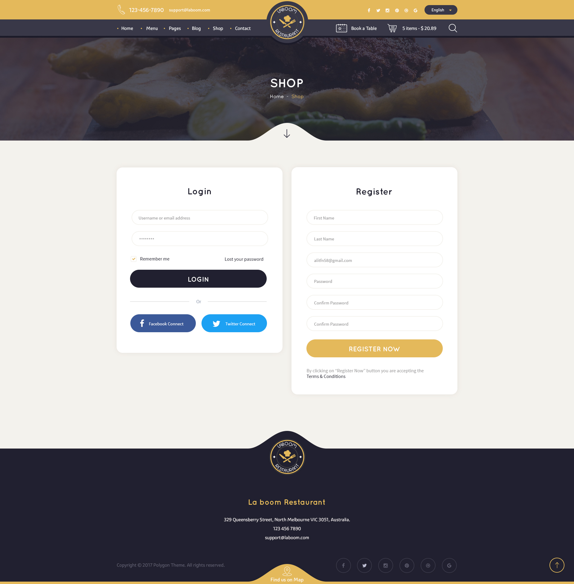 La Boom - Food & Restaurant PSD Template by PolygonTheme | ThemeForest
