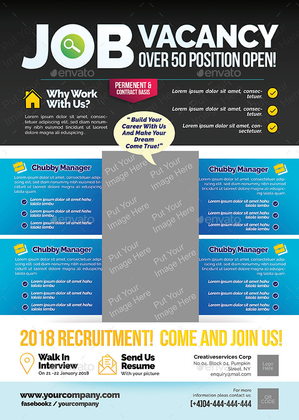 Job Vacancy Flyer, Print Templates | GraphicRiver