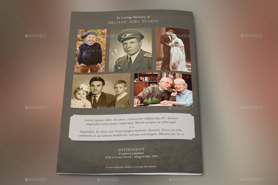 Nostalgia Funeral Program Template, Print Templates | GraphicRiver