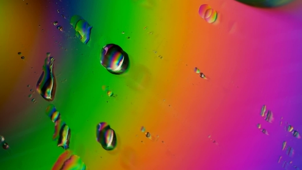 Water Droplets Iridescent in Different Colors, Stock Footage | VideoHive
