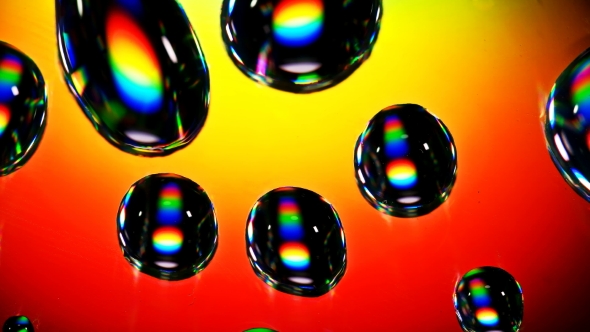 Water Droplets Iridescent in Different Colors, Stock Footage | VideoHive