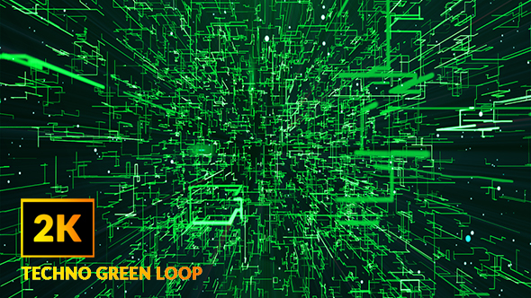 2K Techno Green Loop, Motion Graphics | VideoHive