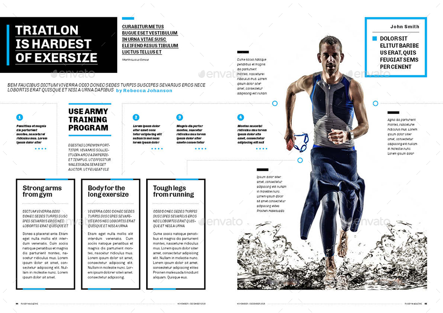 Sport Magazine Bundle (4 in 1), Print Templates | GraphicRiver