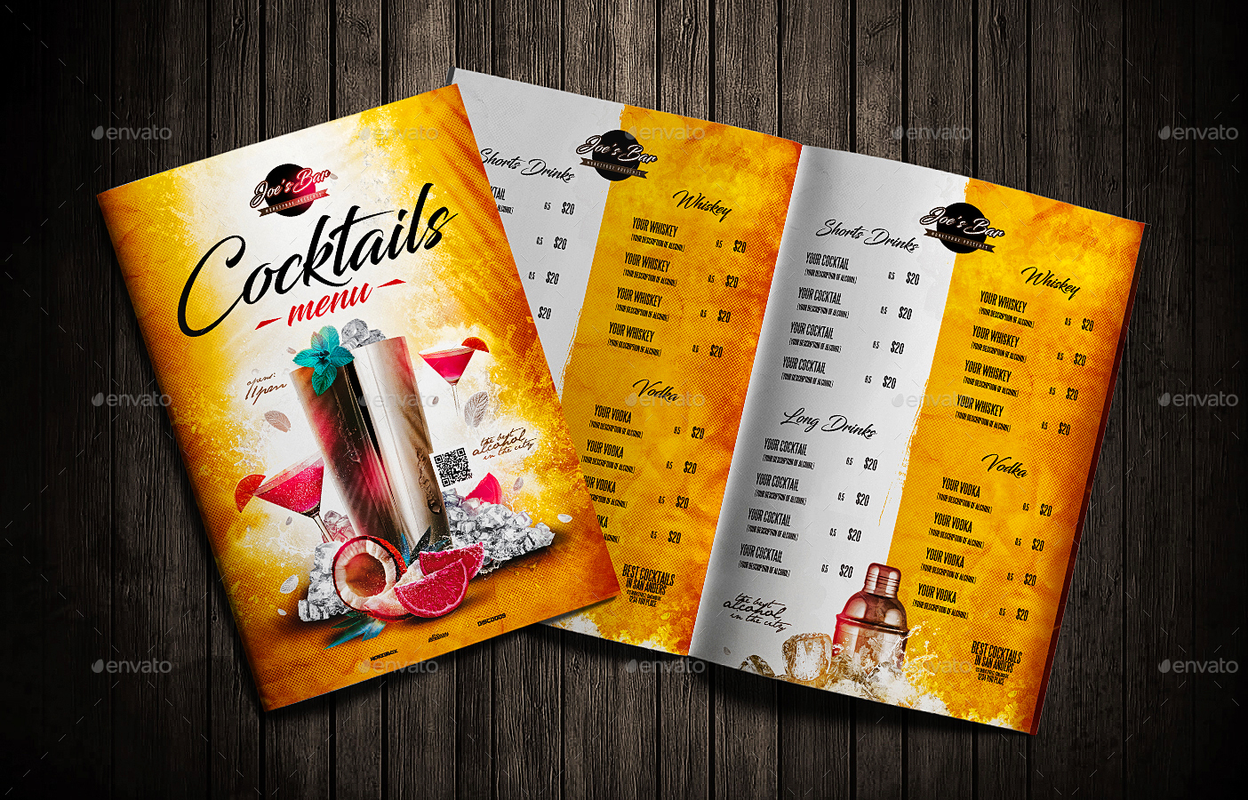 Cocktail Menu, Print Templates | GraphicRiver
