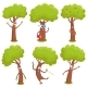 Set of Comic Tree Characters, Vectors | GraphicRiver