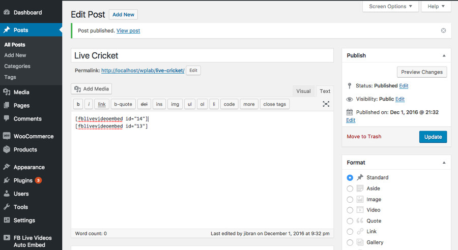 Facebook Live Video Auto Embed for WordPress by shispare | CodeCanyon