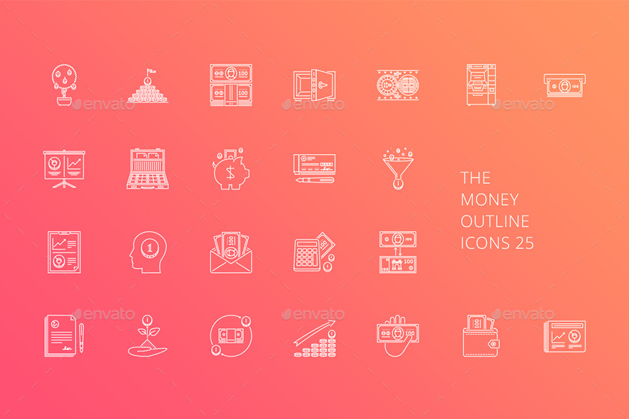 The Outline Icon Bundle 200 part 1, Icons | GraphicRiver