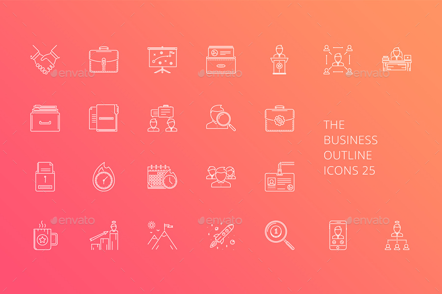 The Outline Icon Bundle 200 part 1, Icons | GraphicRiver