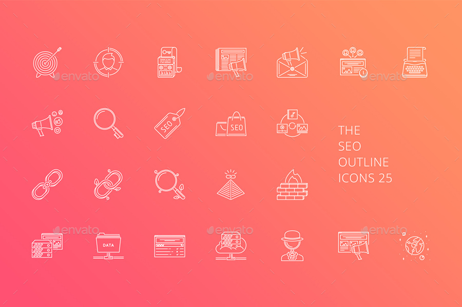 The Outline Icon Bundle 200 part 1, Icons | GraphicRiver