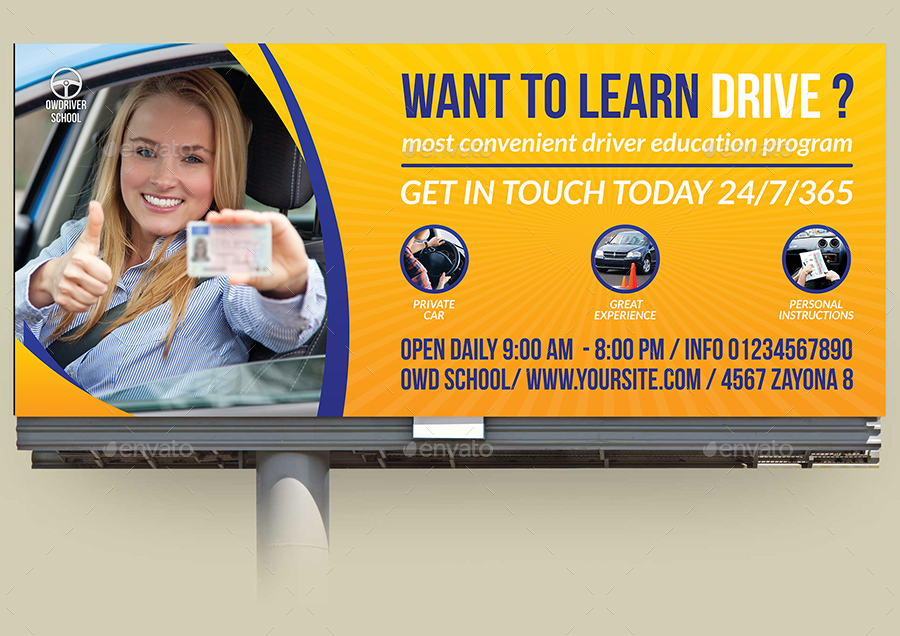 Driving School Advertising Bundle, Print Templates | GraphicRiver