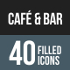 Cafe & Bar Flat Round Corner Icons, Icons | GraphicRiver