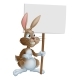 Rabbit Holding Sign Cartoon Illustration, Vectors | GraphicRiver
