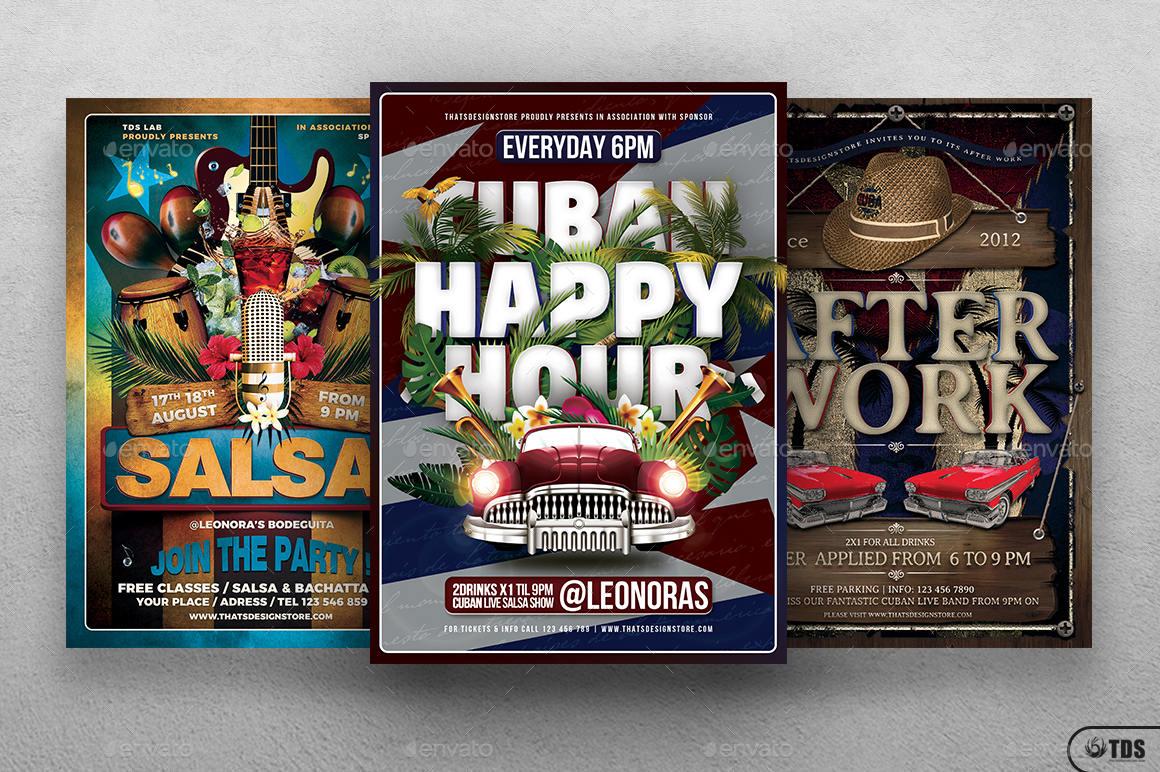 Cuban Flyer Bundle V1 by lou606 | GraphicRiver