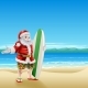 Surf Santa on the Beach, Vectors | GraphicRiver