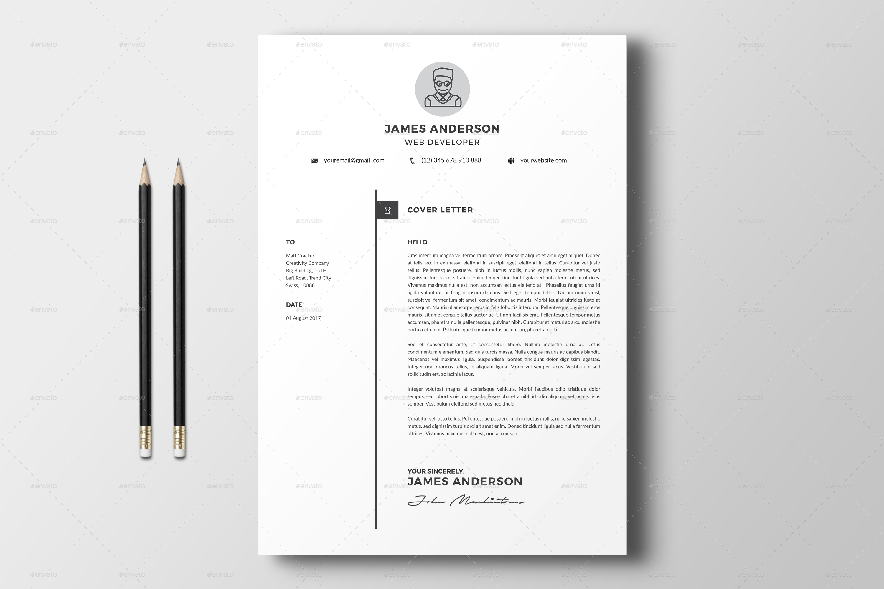 Clean Resume & Cover Letter, Print Templates | GraphicRiver