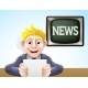 News Reader Cartoon, Vectors | GraphicRiver