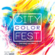 City Color Fest Party Flyer, Print Templates | GraphicRiver