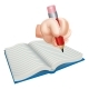 Cartoon Hand Writing in Book, Vectors | GraphicRiver
