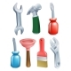Cartoon Tools Icons Set, Vectors | GraphicRiver