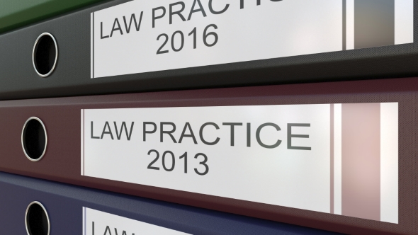 Office Binders with Law Practice Tags Different Years, Motion Graphics