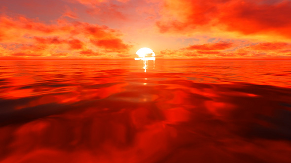 Red Sunlight Reflection On Water, Motion Graphics | VideoHive