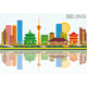 Beijing Skyline with Color Buildings, Blue Sky and Reflections., Vectors