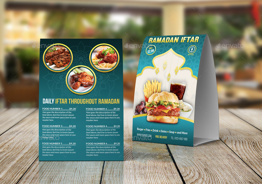 Restaurant Table Tent Template Vol.17, Print Templates | GraphicRiver