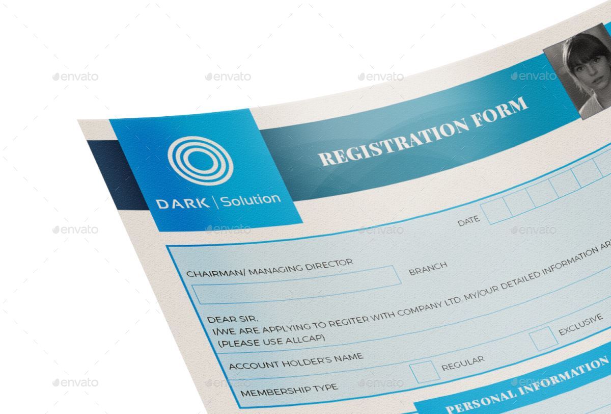 Registration Form, Print Templates | GraphicRiver
