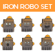 Iron Robot Set, Vectors | GraphicRiver